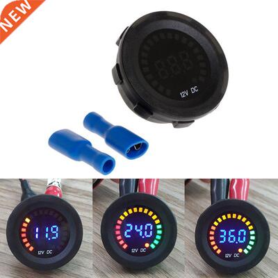 DC 12V Car Motorcycle Waterproof Blue LED Digital Voltmeter