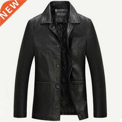 Leather Jacket Men Soft PU Leather Jacket Male Business Casu