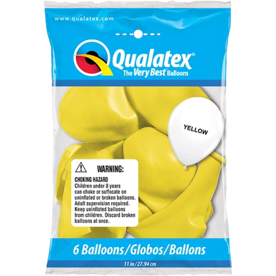 先锋气球圆形球 11吋 标准 黄(Yellow) 6只