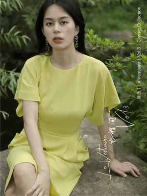 INESL|奈时|衣帽间 【原色】圆领落肩露背雪纺连衣裙