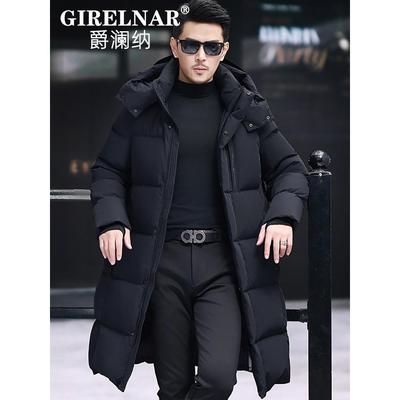 爵澜纳羽绒服男长款过膝冬装加厚休闲零下防寒服230G+保暖外套