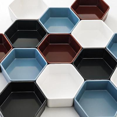 创意六角形小菜碗密胺菱形凉菜小吃碟点心火锅餐具多边形冷菜拼盘