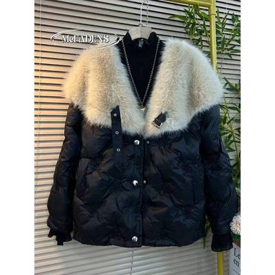 香港欧货加棉上衣高级感洋气大码女装冬季款时尚气质长袖保暖外套