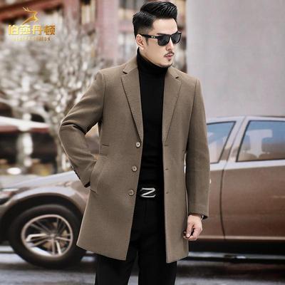 伯莎丹顿双面羊绒大衣男中长款加厚羊毛呢子外套冬季防寒鹅绒内胆