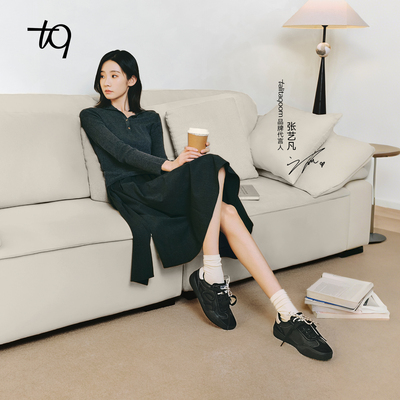 tq黑色焦糖德训鞋复古厚底板鞋