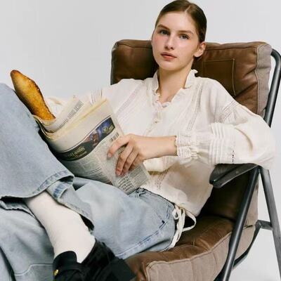 韩国depound蕾丝花边衬衫2025年新款宽松慵懒风设计感长袖上衣女