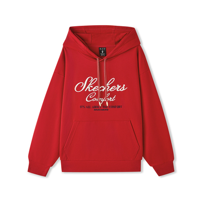 Skechers斯凯奇男女同款新年款舒适柔软针织连帽套头卫衣L126U020
