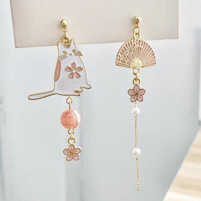 Korean Style Flower Cute Animal Dangle Earrings For Women Mo