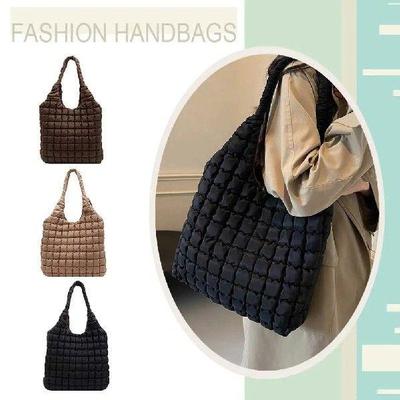 Puffer Tote Bag for Women Soft Puffy Shoulder Bag Large
