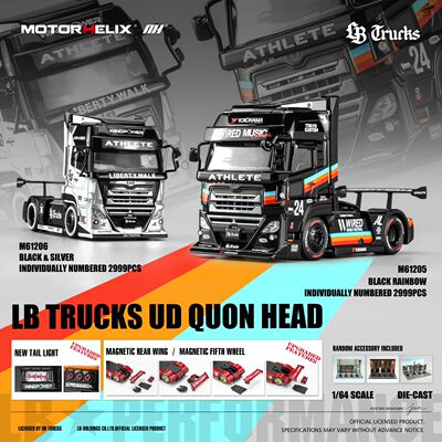 预售 MOTORHELIX MH 1:64 LB拖头 Trucks UD QUON 合金汽车模型