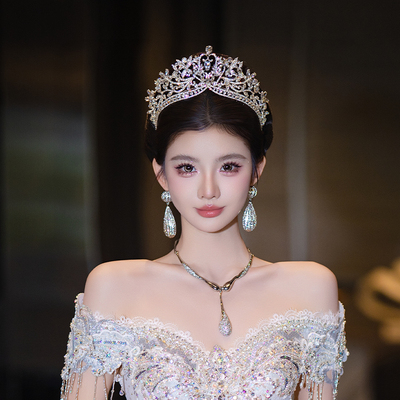 新娘奢华氛围感重工蝴蝶皇冠大气新款爆闪婚礼造型主婚纱礼服王冠