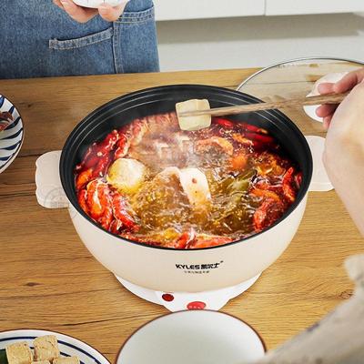 凯尔士不锈钢电煮锅不粘电火锅双柄电蒸锅家用煎炒煮多功能电炒锅