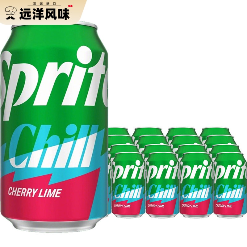 美国进口Sprite雪碧冰爽樱桃青柠味 美版雪碧355ml 饮料汽水