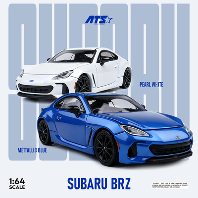 预售-壹号站台|ATS1:64 斯巴鲁 金属蓝白色冰川蓝 仿真合金模型