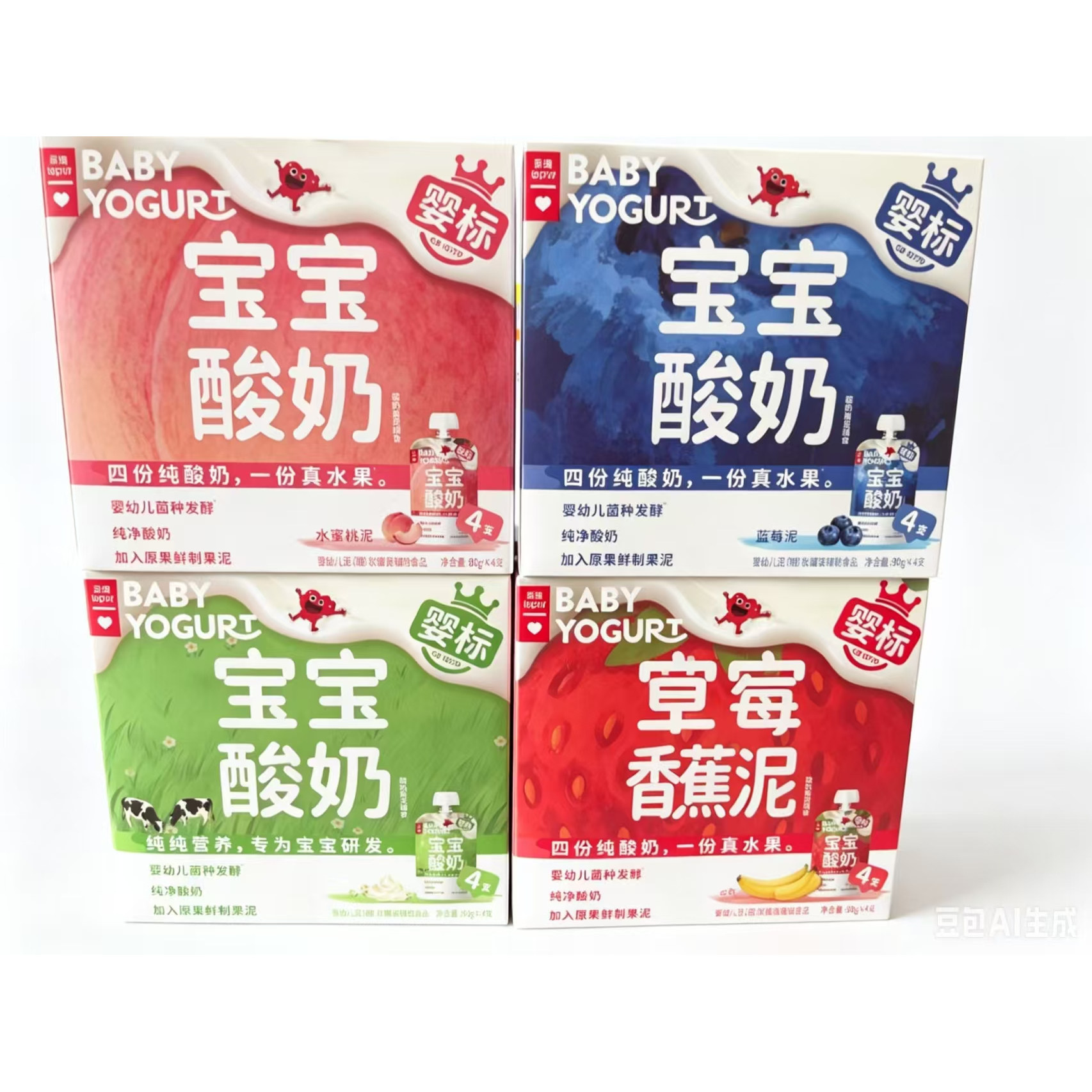乐纯宝宝酸奶婴标0蔗糖原味添加水果6个月宝宝儿童辅食日期新鲜