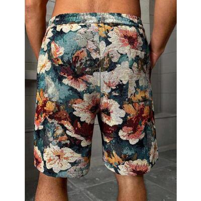 Z 430 跨境n's Floral Print Drawstring Waist Shorts