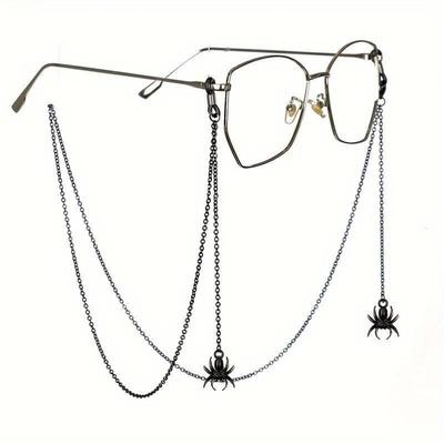 1pc Black Spider Glasses Chain Goth Eyeglass for Women E跨境