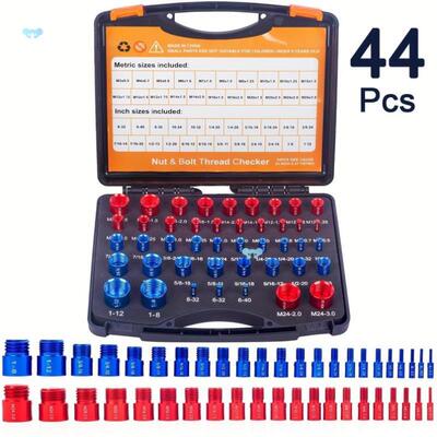44pcs alloy Nut and Bolt Thread Checker Uncharged Thread跨境