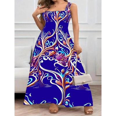 H 54841 Digital Print Sleeves Dress 印花连衣裙