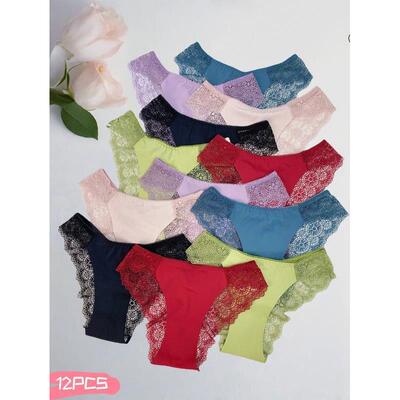 T 10102 Embroidered Low Rise Transparent Panties 刺绣低腰内