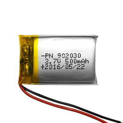 聚合物锂电池902030-500mAh 3.7v LED灯,电动玩具,玩具抢电池
