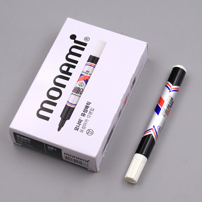 正品韩国慕那美05007记号笔慕娜美原装进口记号笔油性笔CD光盘笔12色套装彩色大头笔蓝色 黑色红色签名签到笔