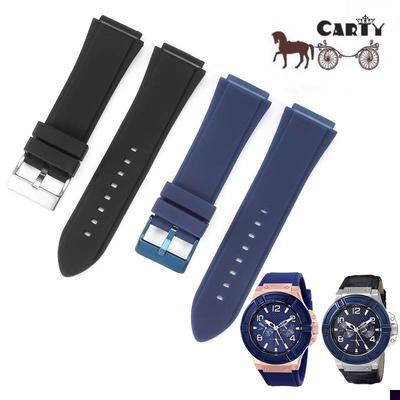 适用于盖斯GUES手表U0247G3W1058G2W0040G3蓝色硅胶橡胶手表带