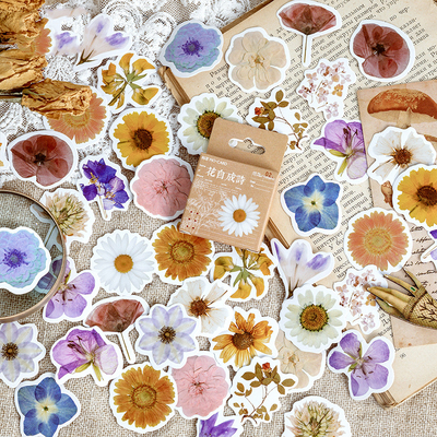 46pcs/set Autumn Flower Stickers Kawaii Stationery