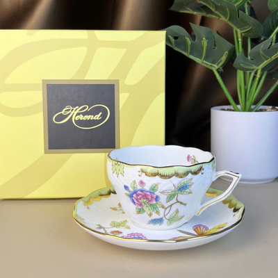 赫LUN印度之花硬瓷咖啡杯礼盒装