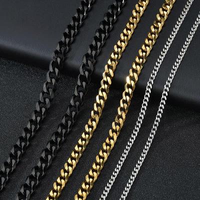 Jiayiqi Fashion Cuban Link Chain Necklace For Men Woman
