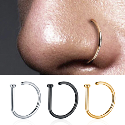 Curved Barbells Fake Nose Piercing 18G D Shaped Tragus