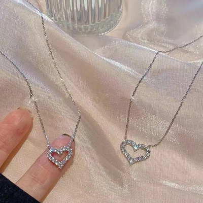 Korean Fashion Necklace for Women Heart Shaped Zircon