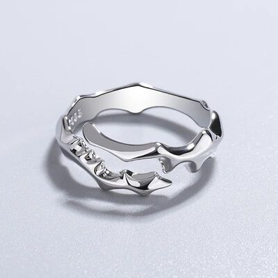 Sterling Silver Brambles Rattan Aesthetic Rings For Women