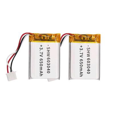 603040聚合物锂电池650mah3.7V美容仪剃毛机扫码枪保护