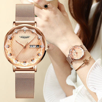 石英表女士腕表手表Women's watch with diamond quartz watch