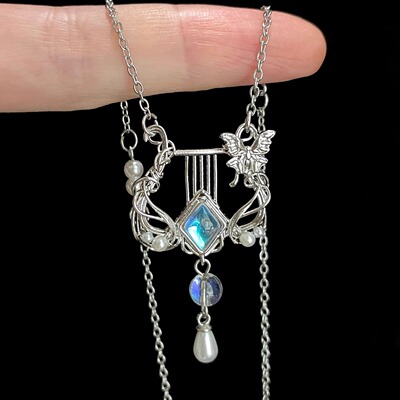 手工 Silver winding lila项链