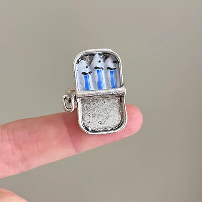 Vintage古着 Canned sardines戒指