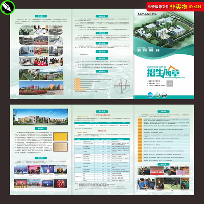 学校招生手册三折页画册海报大学招生简章特色班招生CDR素材模板