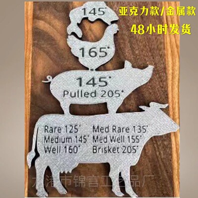新款肉类温度指南BBQ Gift Men Grilling  Party创意烹饪肉图