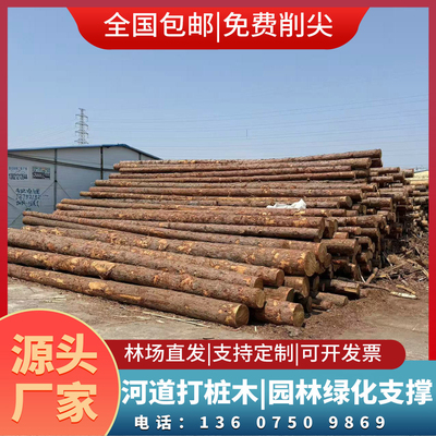 厂家批发松木桩杉木桩河道工程