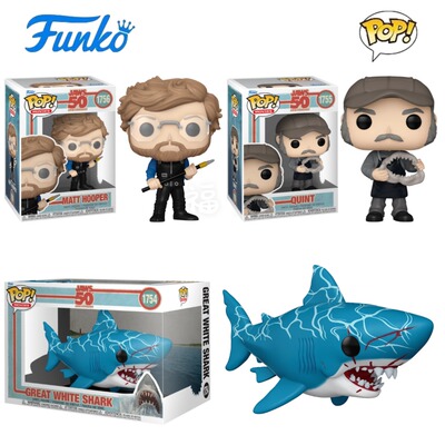 Funko POP 大白鲨Jaws50周年纪念版周边Matt Hooper手办人偶Quint