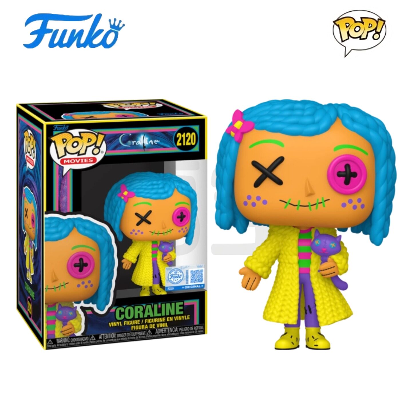 Funko POP 鬼妈妈Coraline周边黑光卡洛琳Coraline潮玩公仔手办