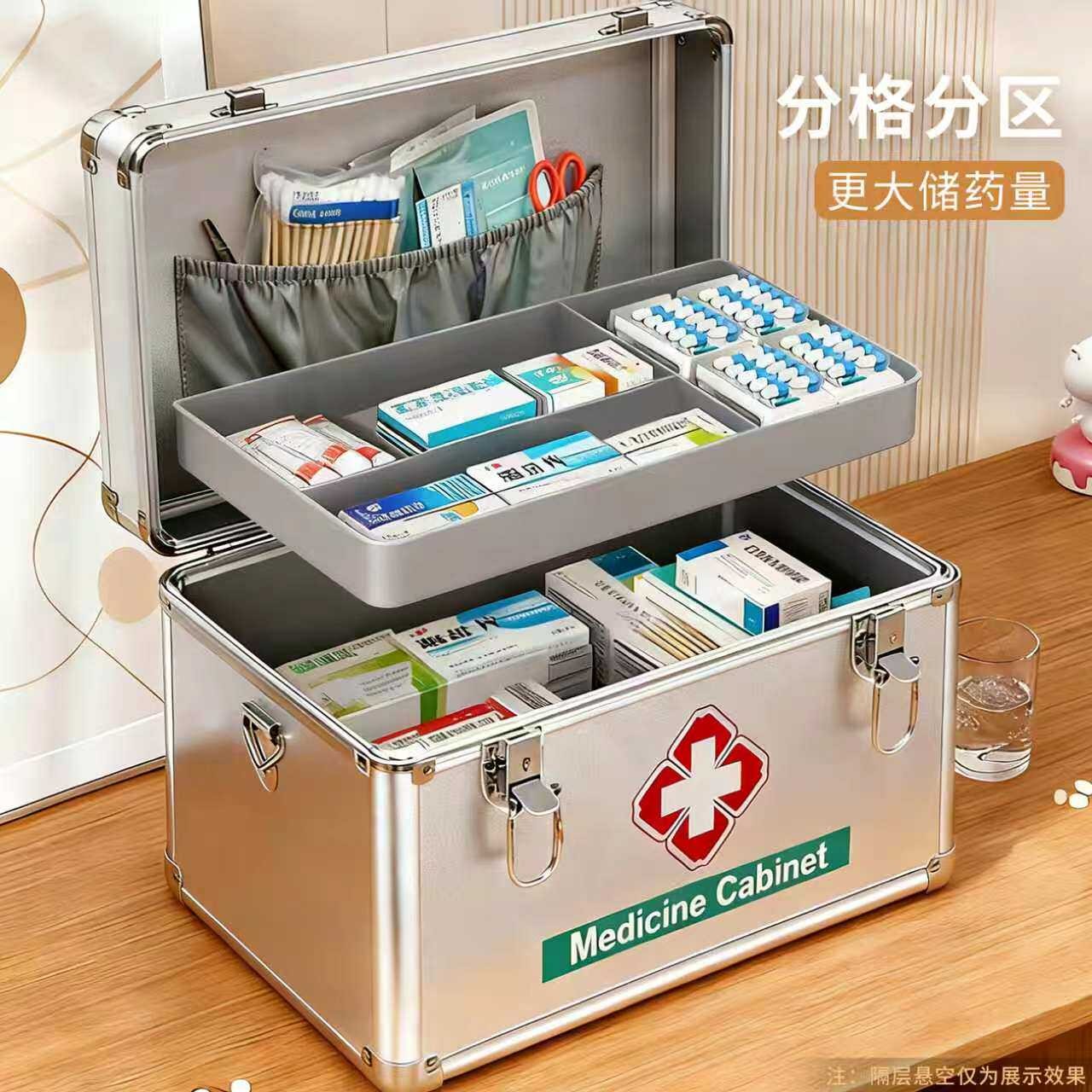 医药箱药品药物收纳盒医疗箱家用小急救药箱医用家庭装大号大容量