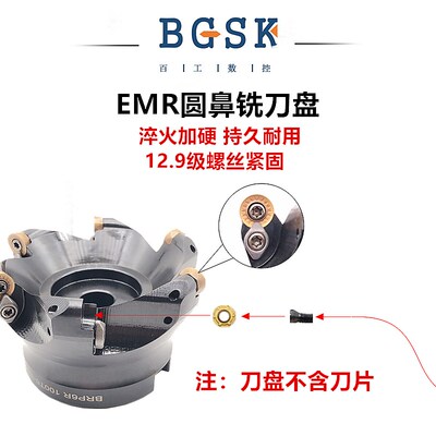 EMR平面圆鼻铣刀盘CNC加工中心铣床刀盘 R5R6R8 50/63/80/100/125