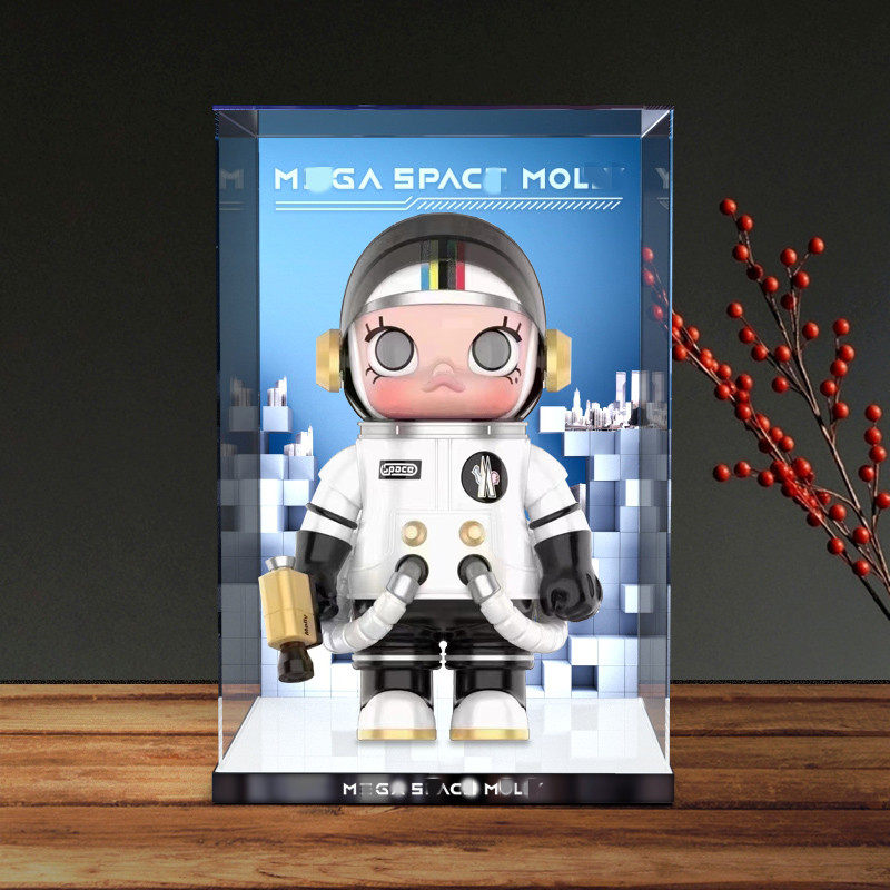 泡泡玛特1000%SPACE MOLLY MONCLER盟可睐蒙口宇航员亚克力收纳盒_虎窝淘