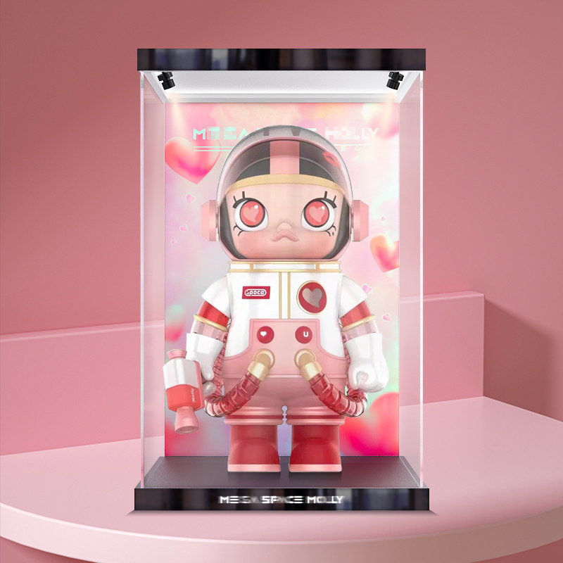 亚克力展示盒泡泡玛特SPACEMOLLY心动1000% 收纳盒茉莉400%防尘罩