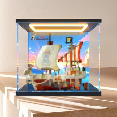 适用 75639航海王前进梅利号海贼船积木模型亚克力回灯收纳盒