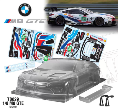 Team C TB829 1/8 GT M8 GTE, 325mm, 寬300mm, 透明PC