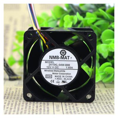 万转NMB 6038 12V 2415KL-04W-B86 4线PWM 双滚珠暴力风扇6CM厘米