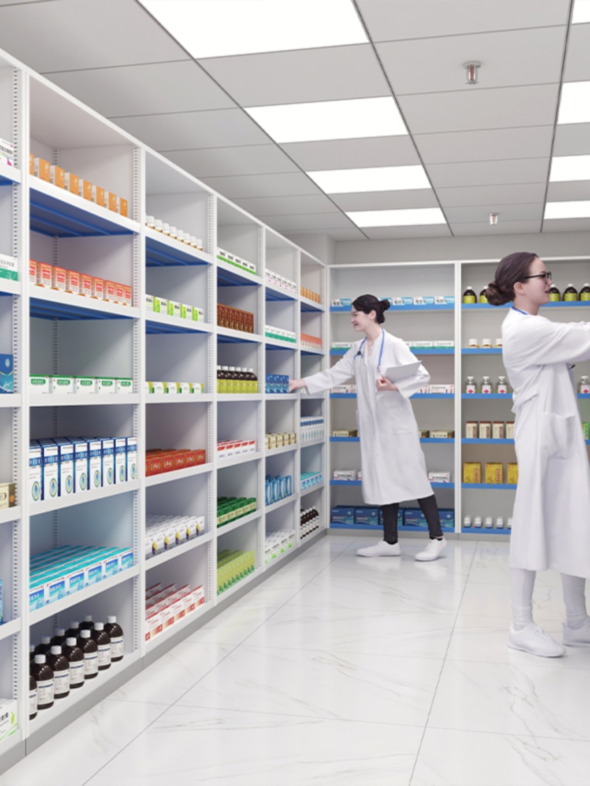 Hospital Outpatient Pharmacy Western Medicine Rack Clinic Dispensing ...